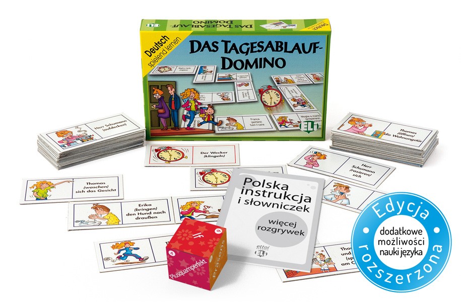 Gra językowa Das Tagesablauf-Domino - J. niemiecki - Szkoła Marzeń